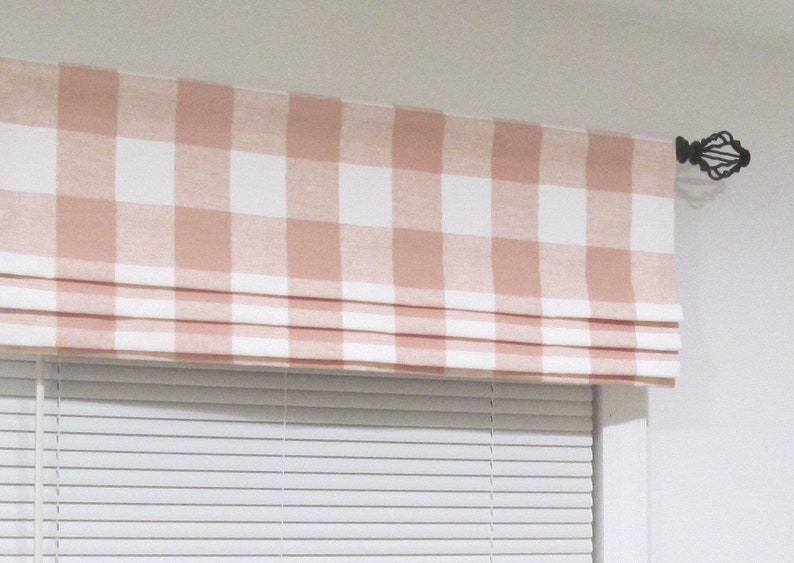 Buffalo Check Faux Roman Shade: Farmhouse Gingham Valance Custom Sizing ...
