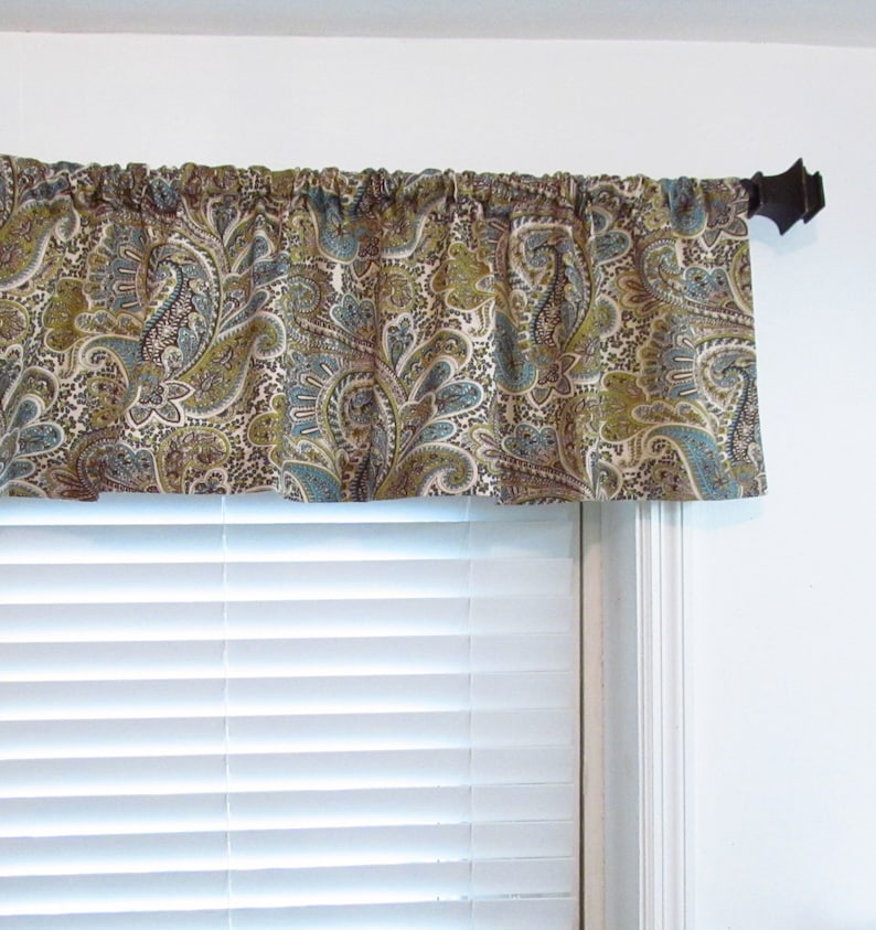 Paisley Window Valance Straight Valance Bedroom Bathroom Etsy
