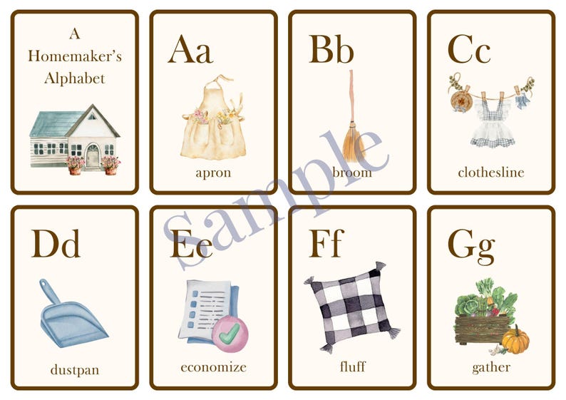 A Homemaker's Alphabet Cards - Etsy