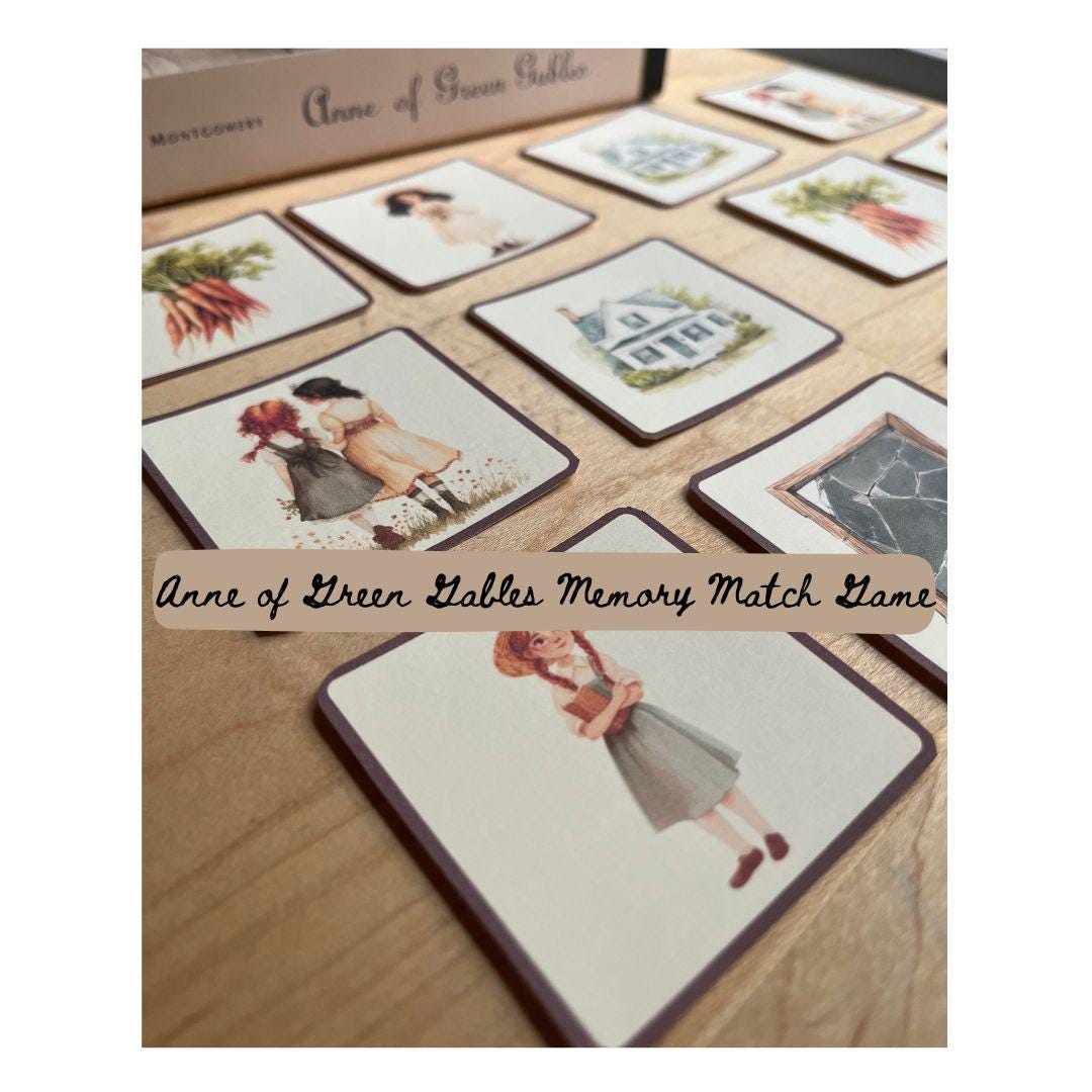 Anne of Green Gables Memory Match Game - Etsy