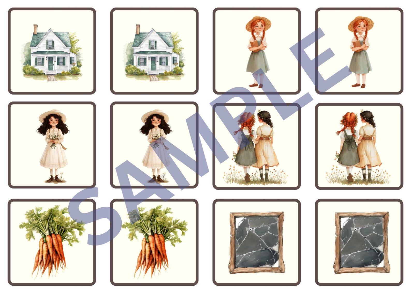 Anne of Green Gables Memory Match Game - Etsy
