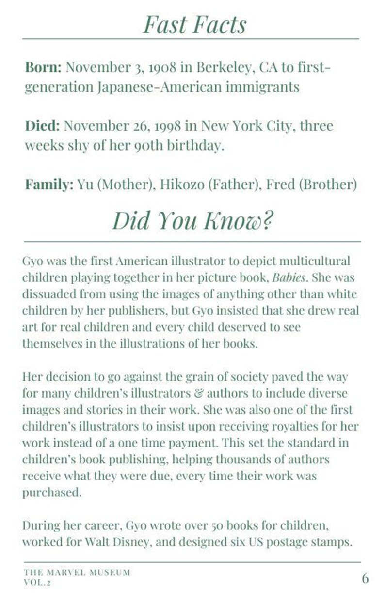 Gyo Fujikawa Learning Guide (from the Marvel Museum: History Like You ...