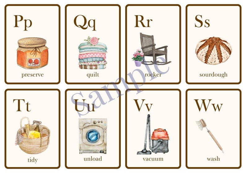 A Homemaker's Alphabet Cards - Etsy