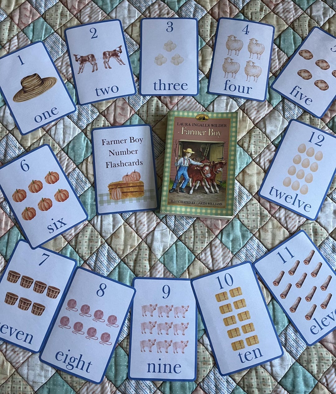 Farmer Boy Inspired Number Flashcards - Etsy