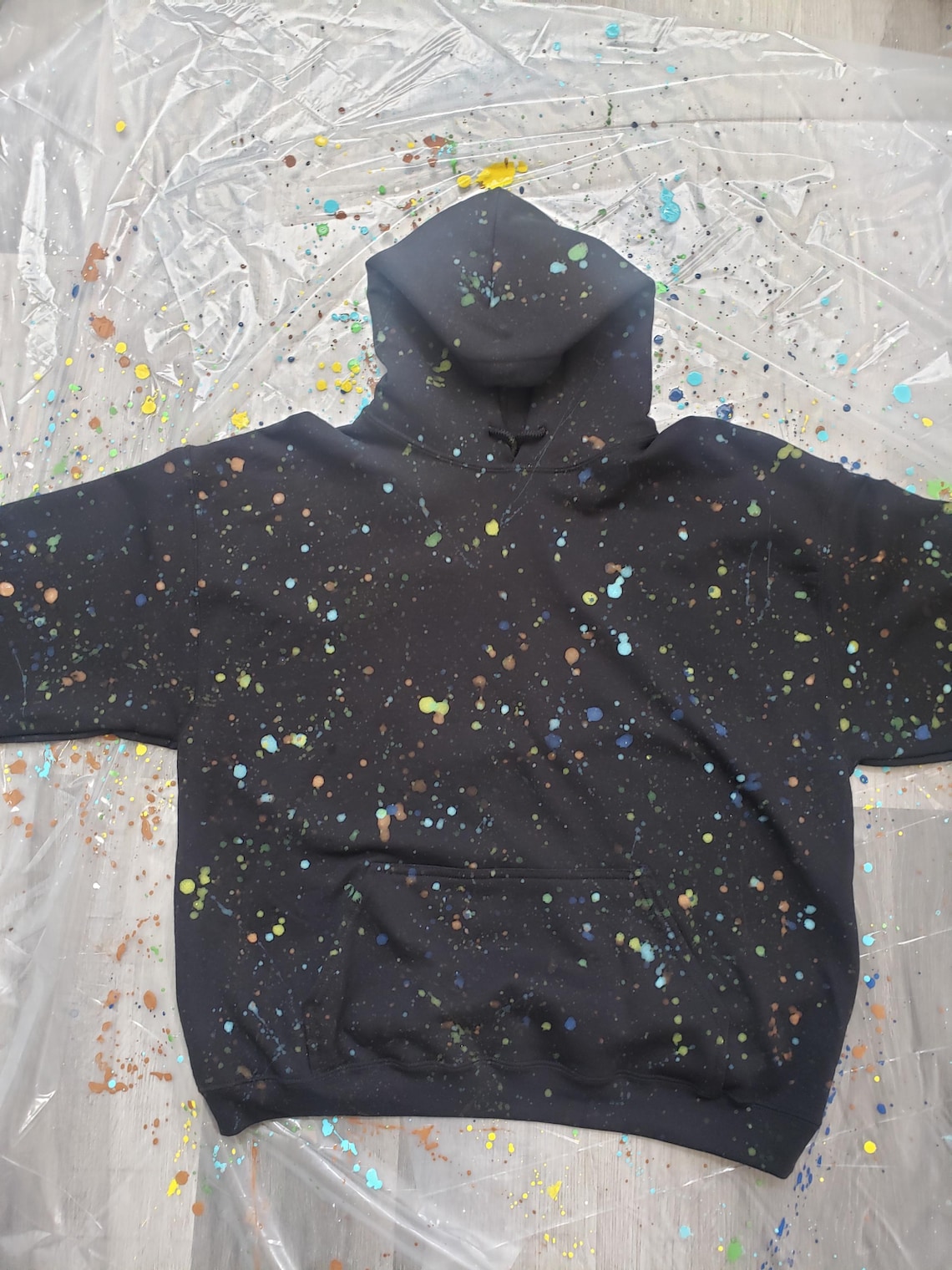 Paint Splatter Hoodie Dot Splatter Screen Printed Hoodie Wearable Art ...