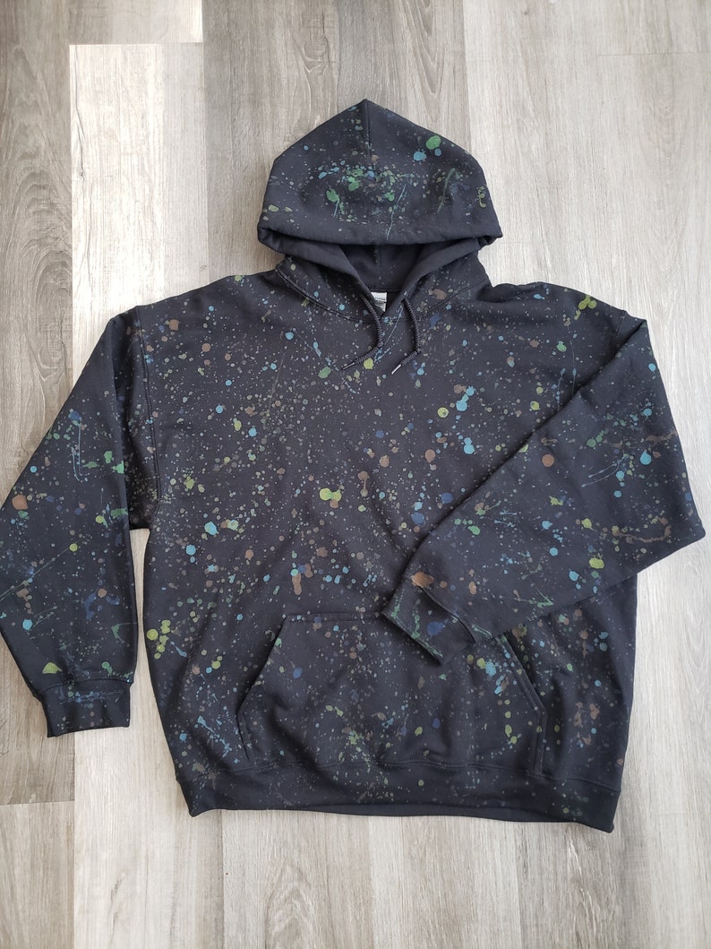 Paint Splatter Hoodie Dot Splatter Screen Printed Hoodie Wearable Art ...