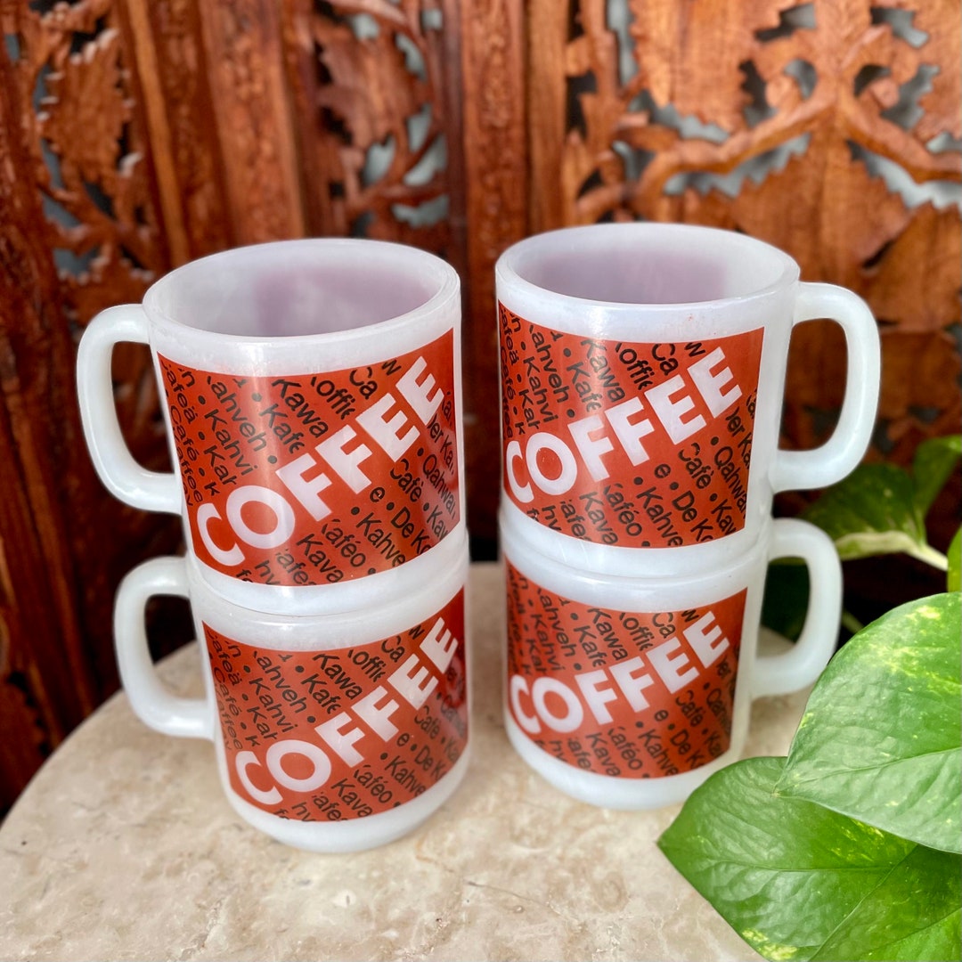 Vintage Glasbake Coffee Multilingual Mugs - Etsy