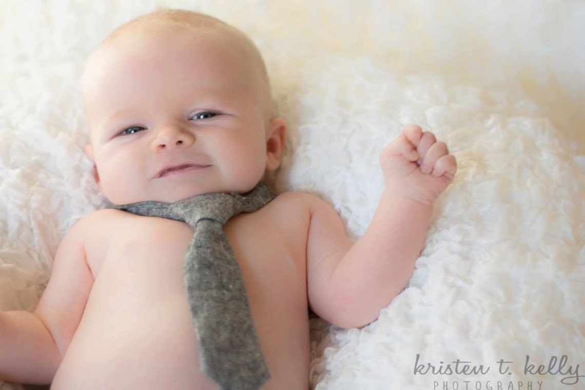 Baby Boy Photo Prop Necktie, Newborn Baby Necktie, Black Linen Baby ...