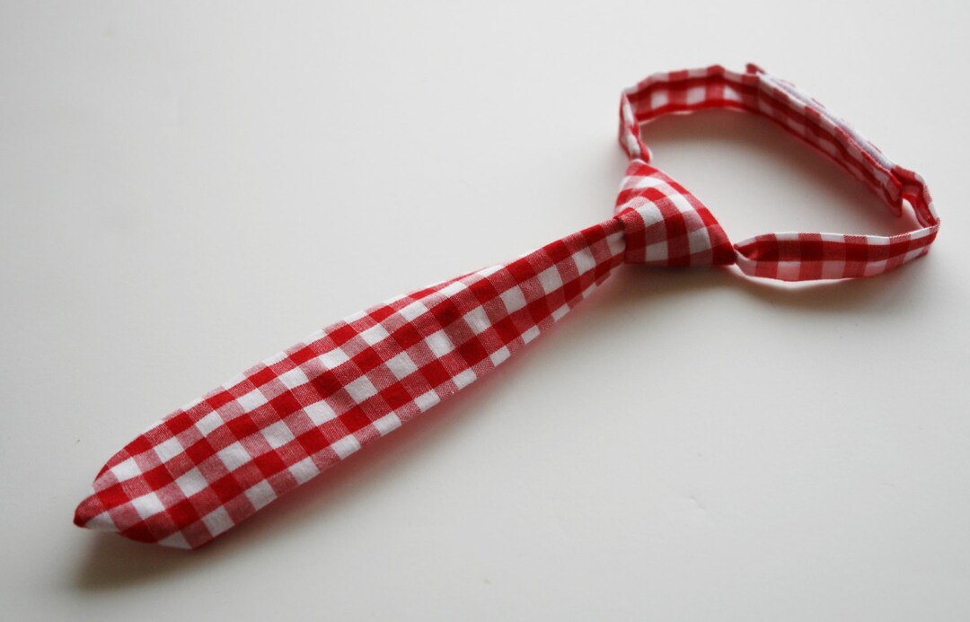 Red Gingham Baby Necktie, Newborn Photo Prop - Etsy