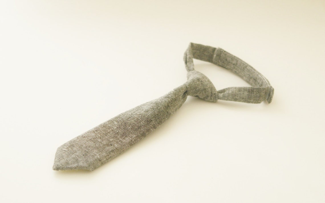 Baby Boy Photo Prop Necktie, Newborn Baby Necktie, Black Linen Baby ...