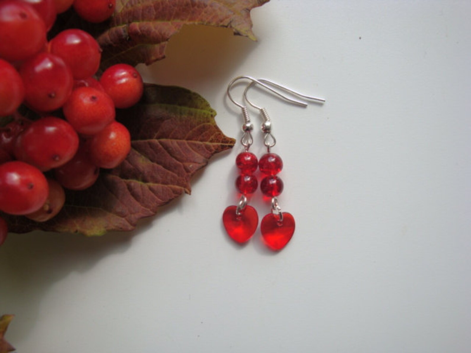 Red Heart Earrings - Etsy