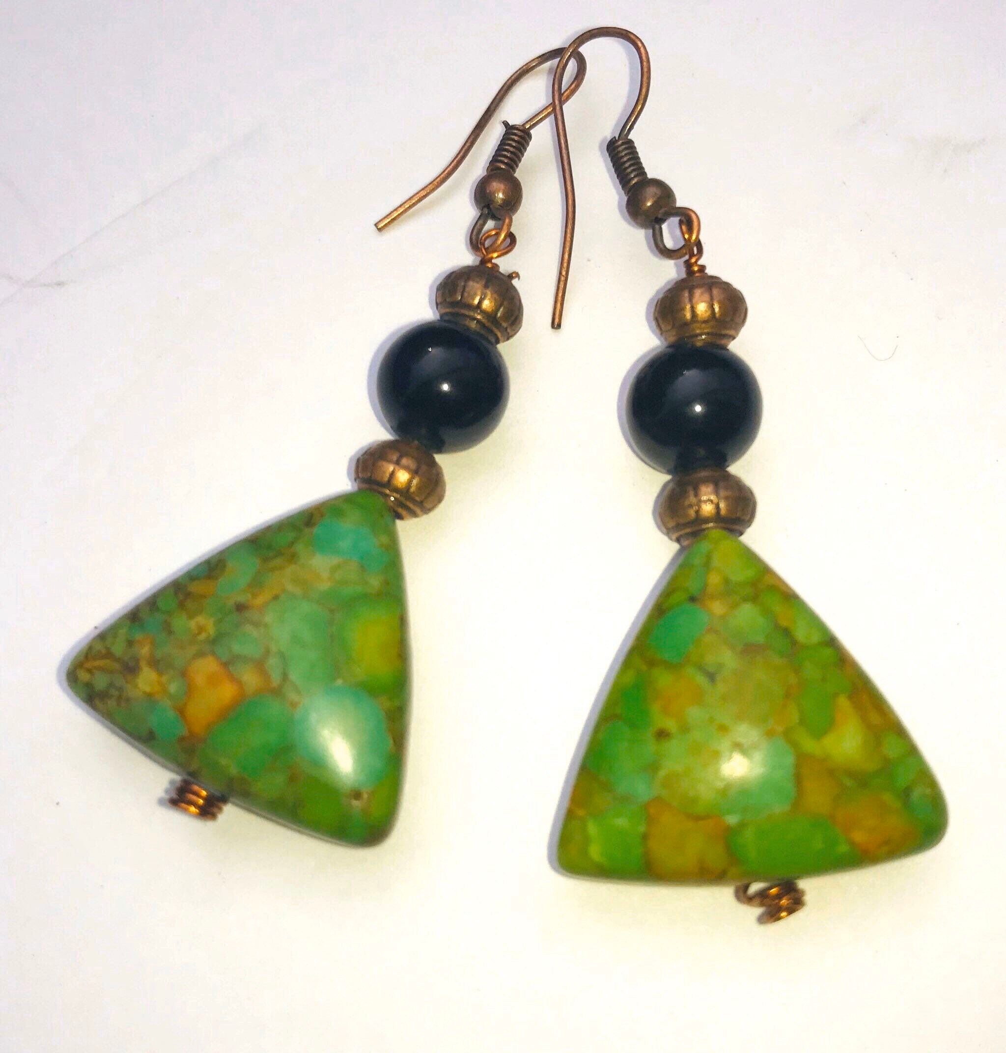 Green Triangle Stone Set - Etsy