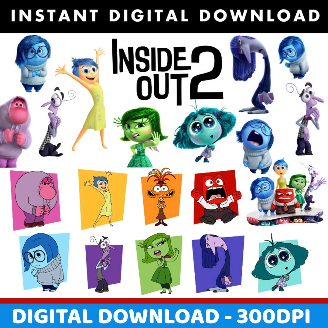 Inside Out 2 PNG, Inside Out Clipart bundle, Inside Out SVG PNG, Anger ...