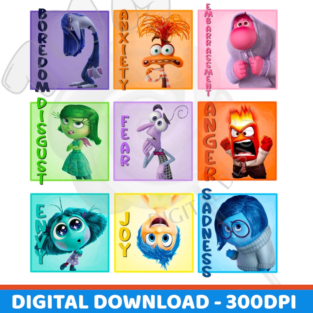 New Feelings Png Files, Inside Out 2 Png Bundle Files, Png for T Shirts ...