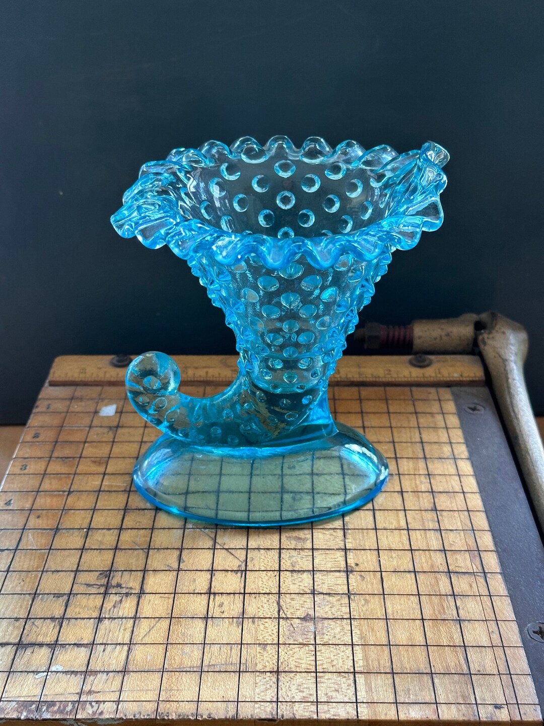Blue Fenton Hobnail Swung Glass Cornucopia Case - Etsy