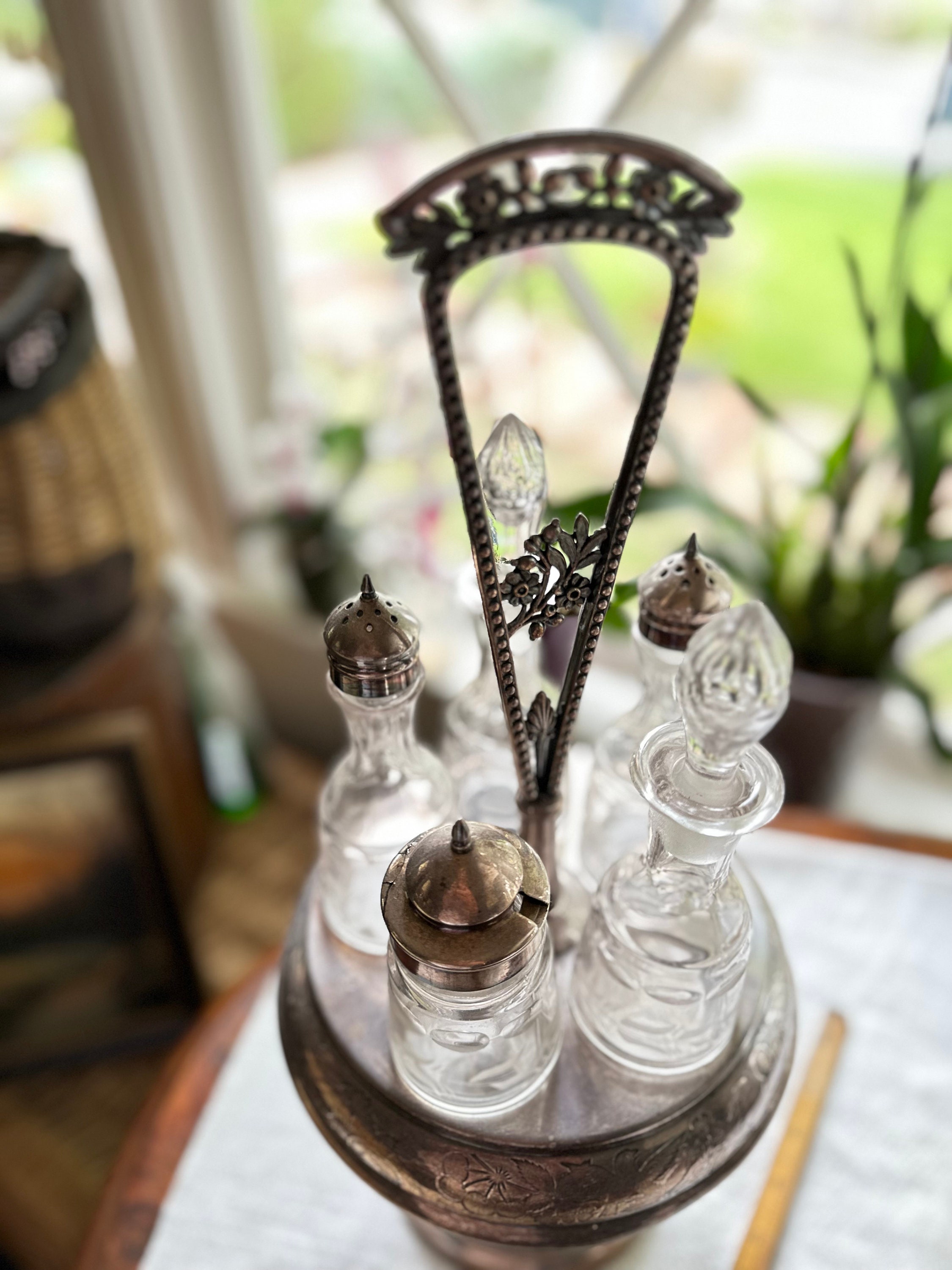 Antique Condiment Castor Victorian Salads Oil and Vinegar - Etsy