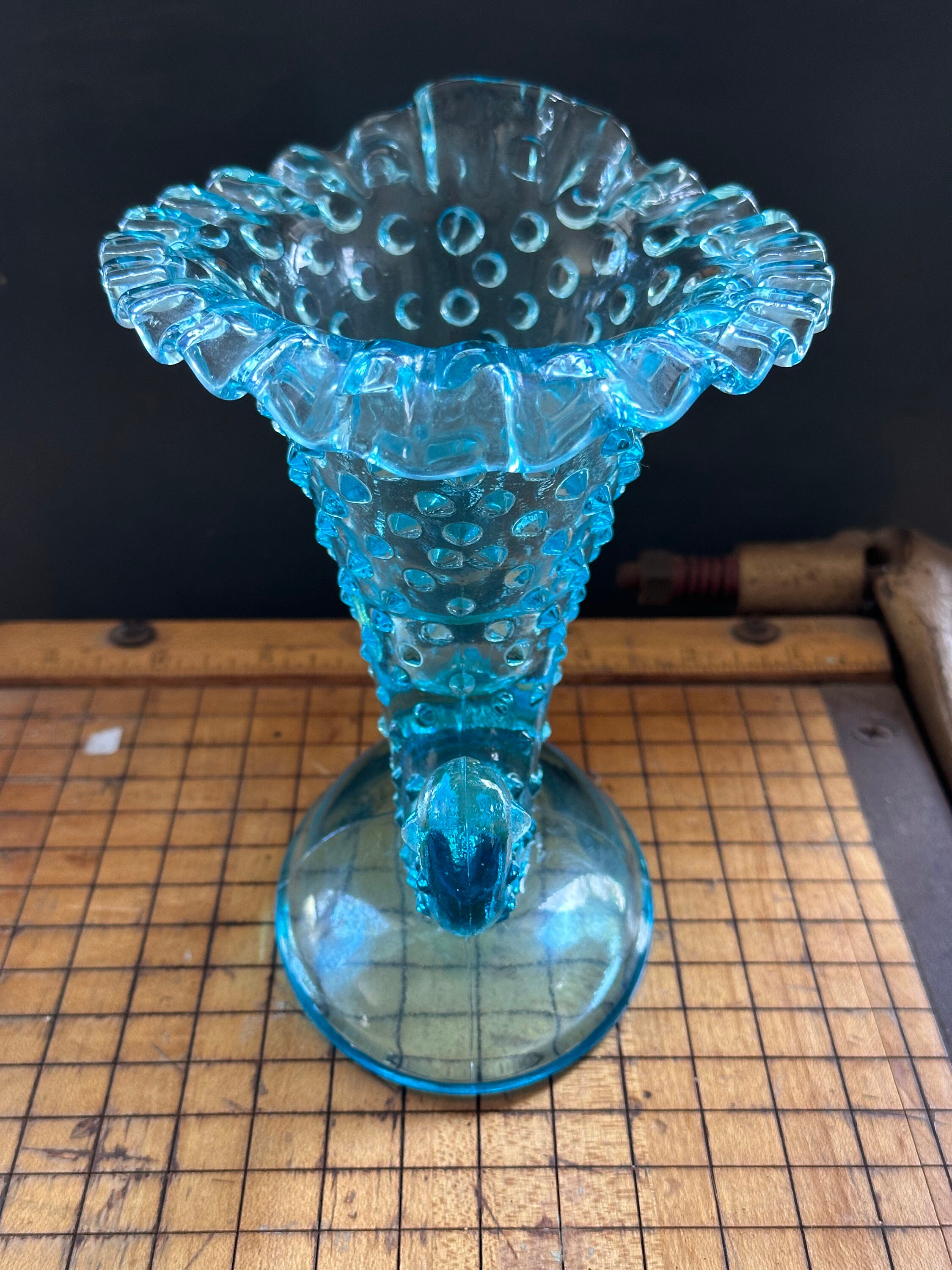 Blue Fenton Hobnail Swung Glass Cornucopia Case - Etsy