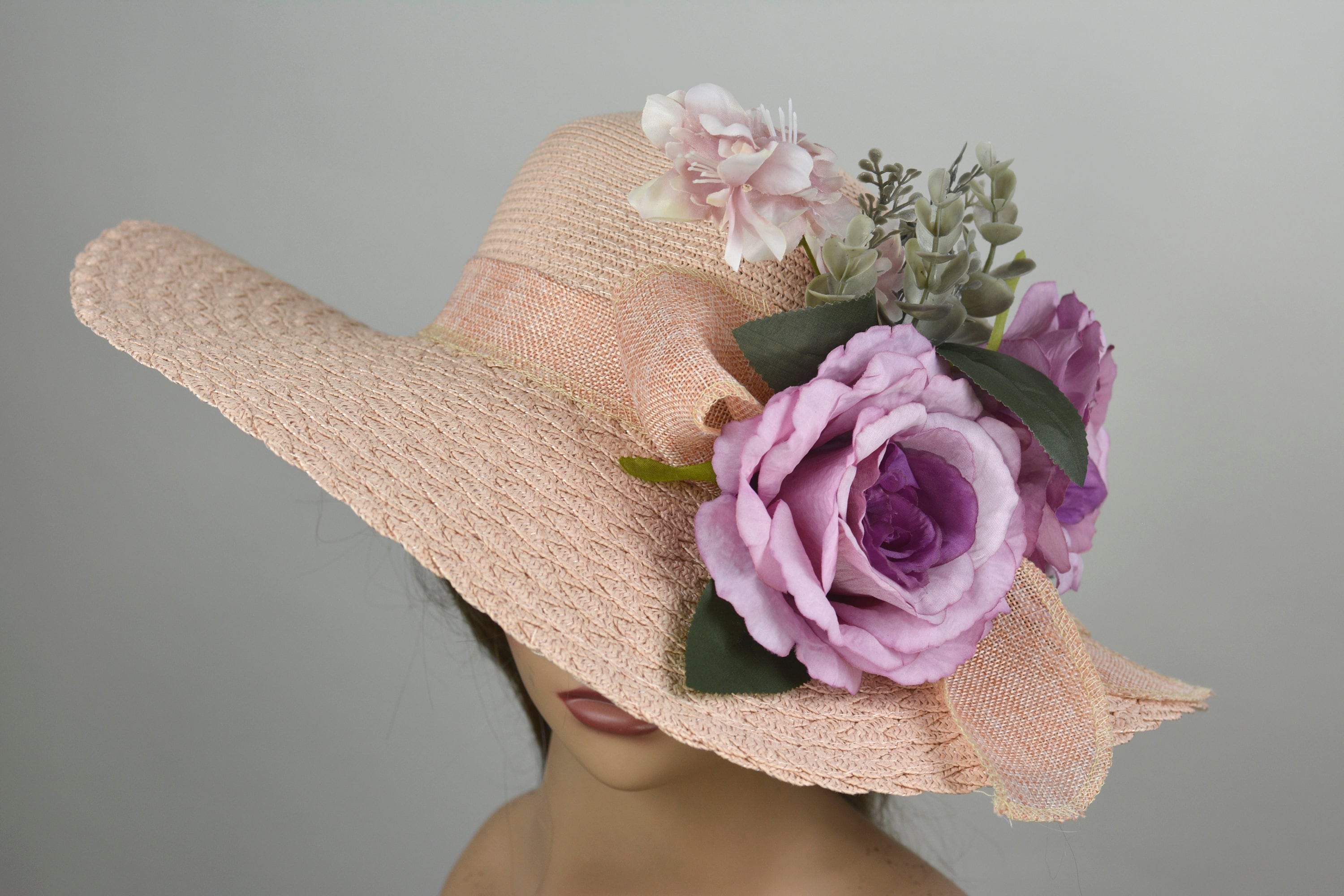 SALE Dusty Pink Church Wedding Floppy Tea Hat Kentucky Derby - Etsy