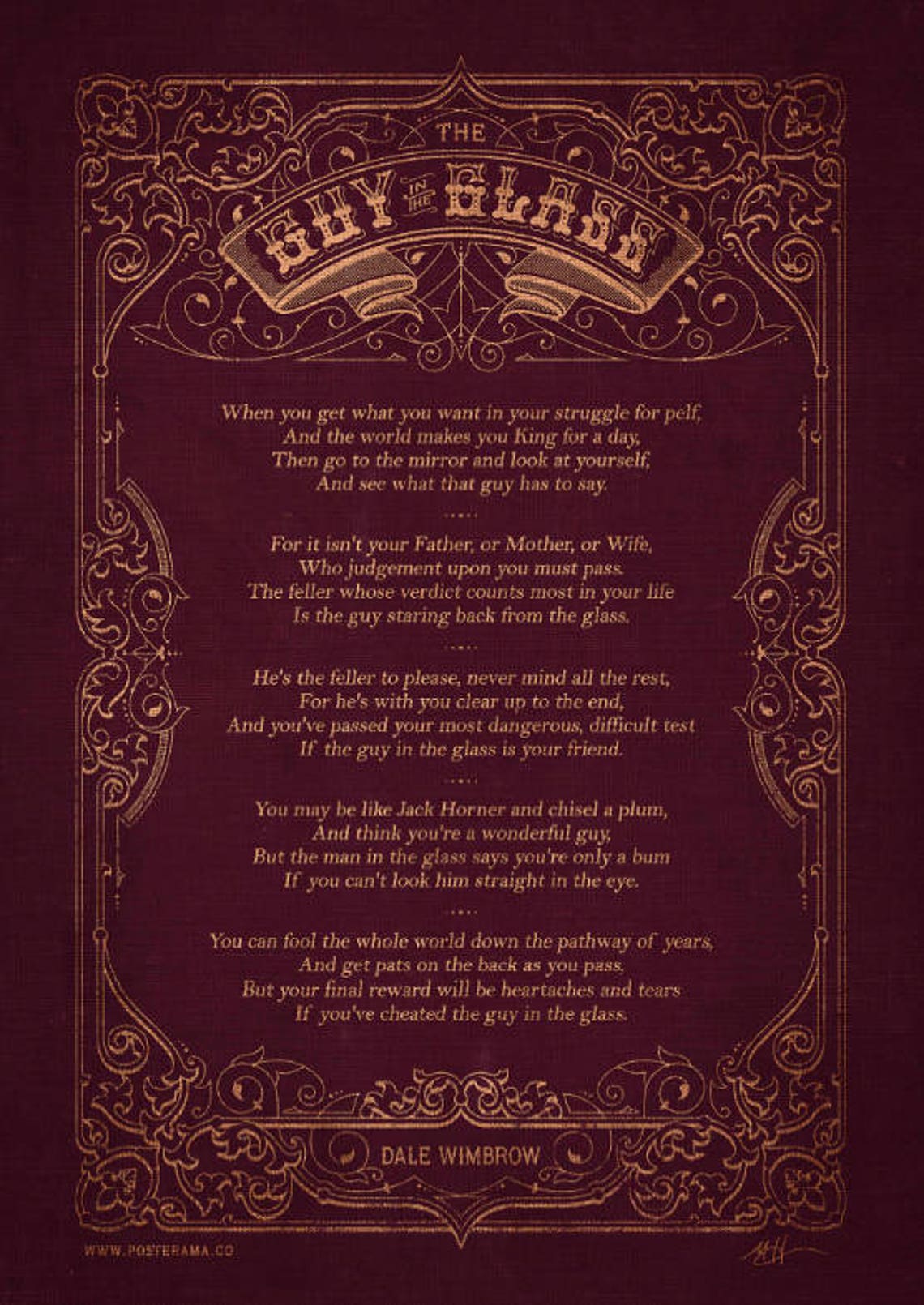 The Man in the Glass Poem Poster (dale Wimbrow) - Etsy