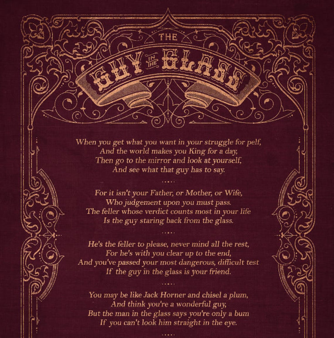 The Man in the Glass Poem Poster (dale Wimbrow) - Etsy