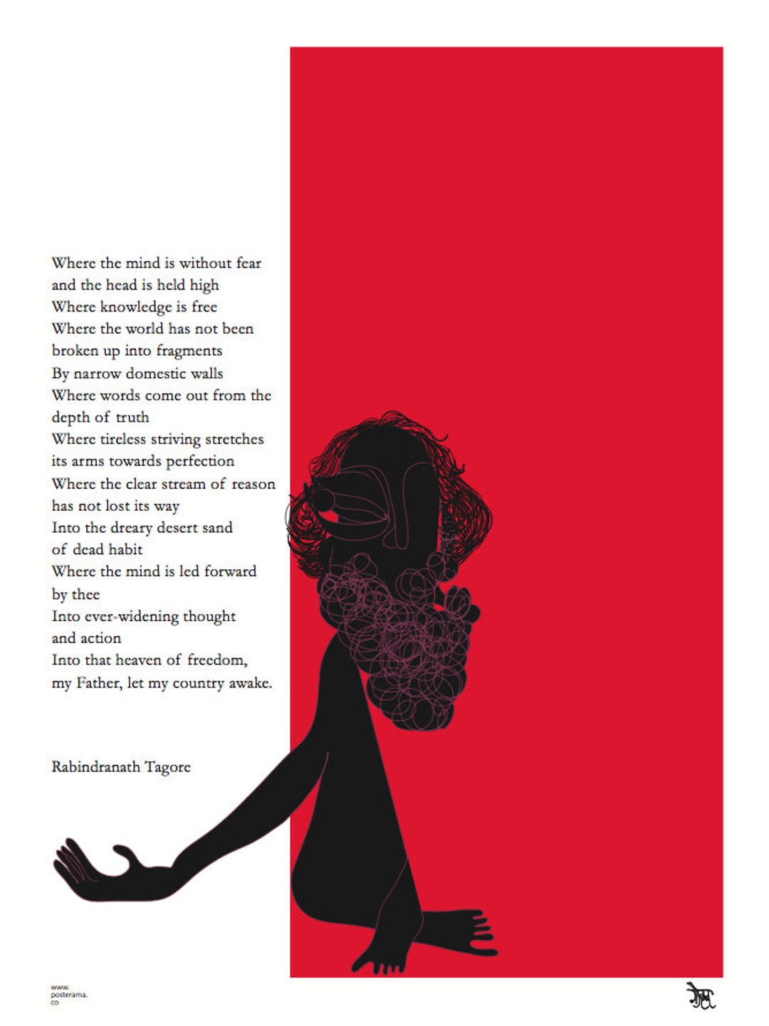 Rabindranath Tagore Where the Mind is Without Fear Poem Poster 2 - Etsy