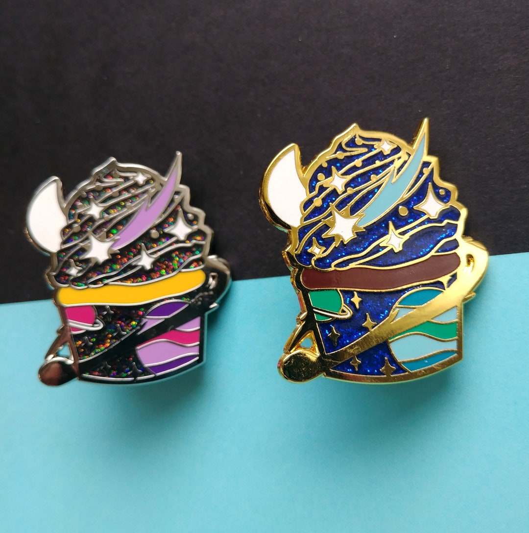 Astronomy Cafe Enamel Pins: Comet Cupcake Glitter Pin - Etsy