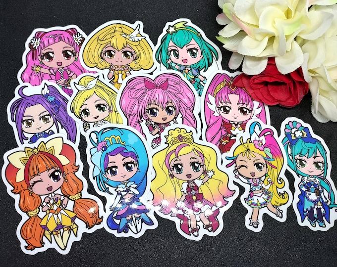 Pretty Cure/ Glitter Force Stickers: Transparent Magical Girl Stickers ...