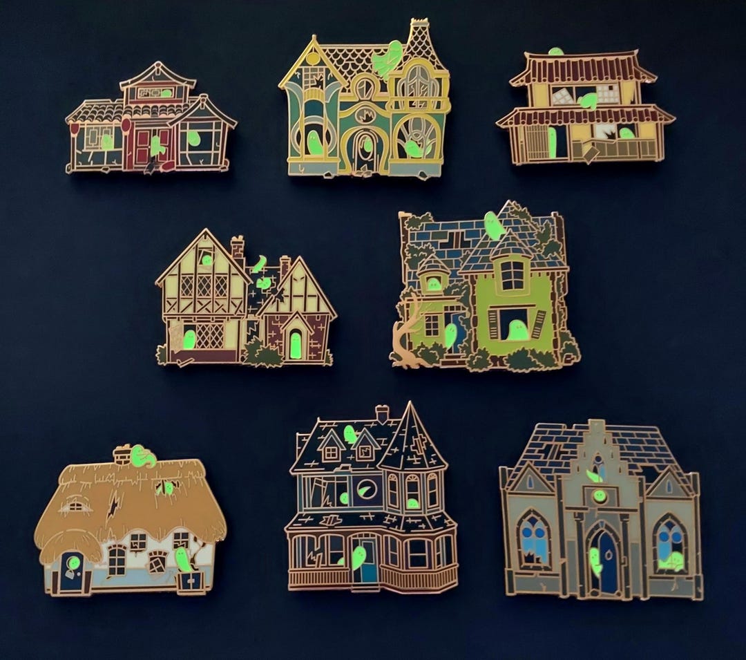 Haunted Dream House Glow-in-the-dark Enamel Pins - Etsy