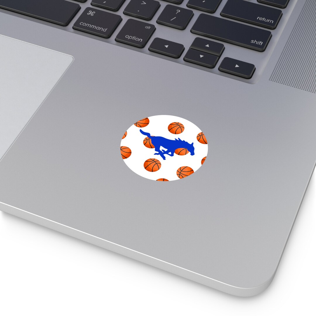MUSTANGS- Basketball Round Vinyl Sticker (2x2) - Etsy