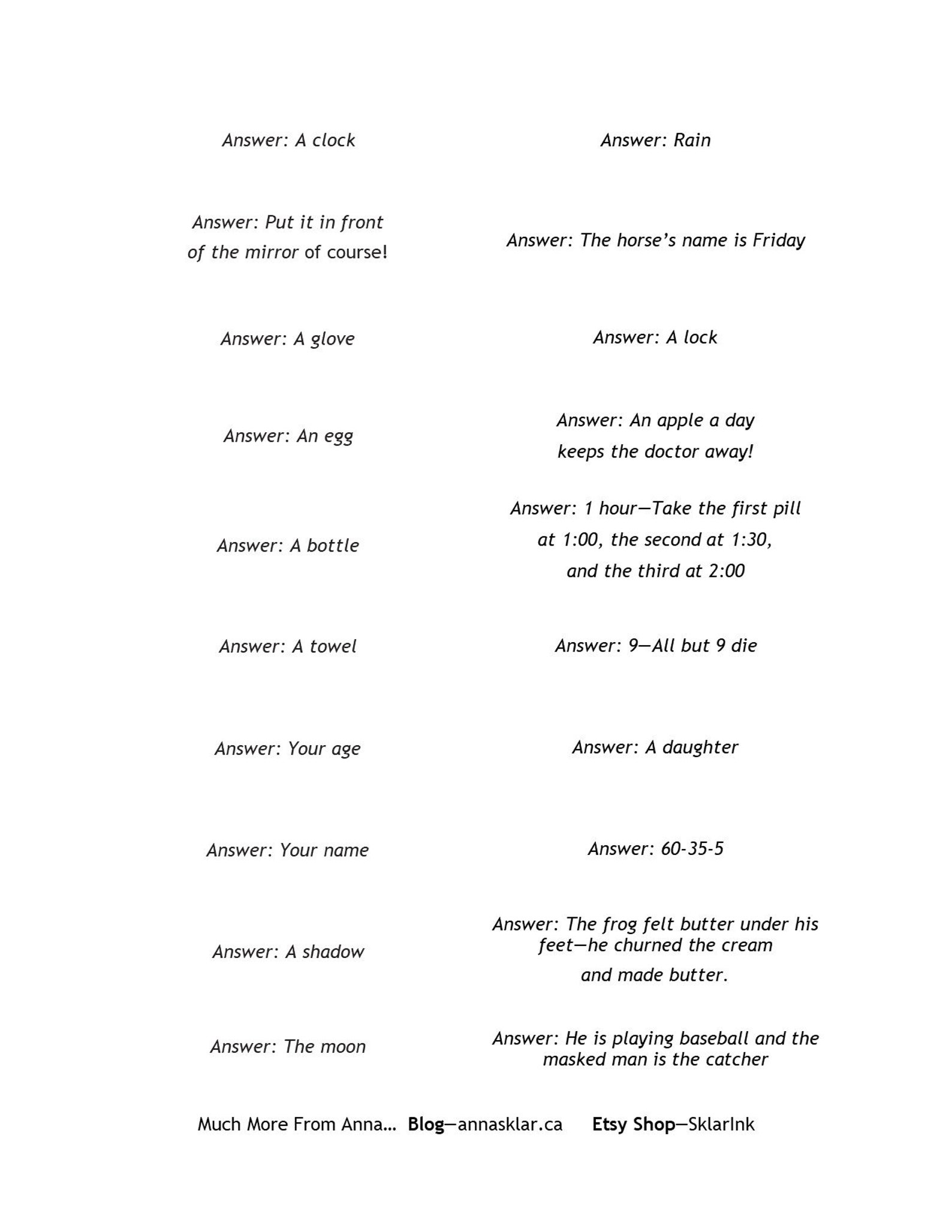 200 Printable Riddles Lunchbox Notes - Etsy Canada