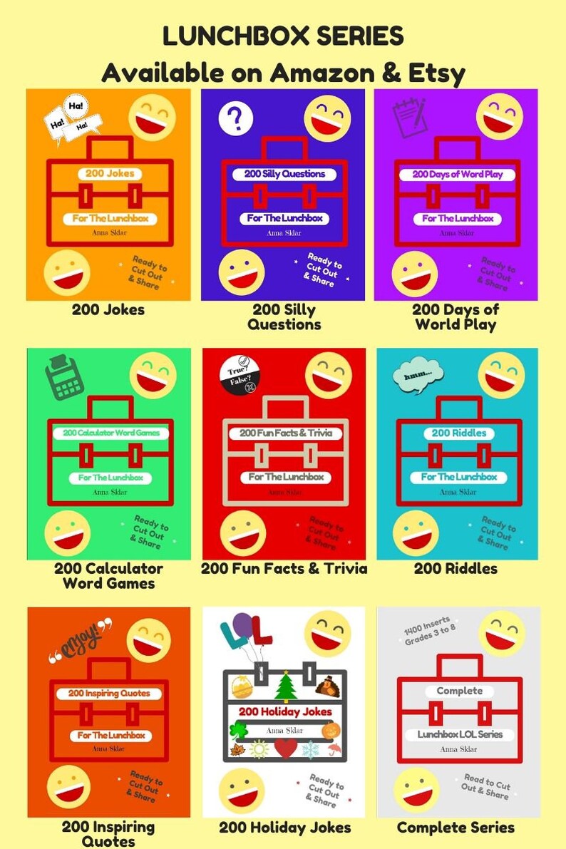 200 Printable Riddles Lunchbox Notes | Etsy Canada