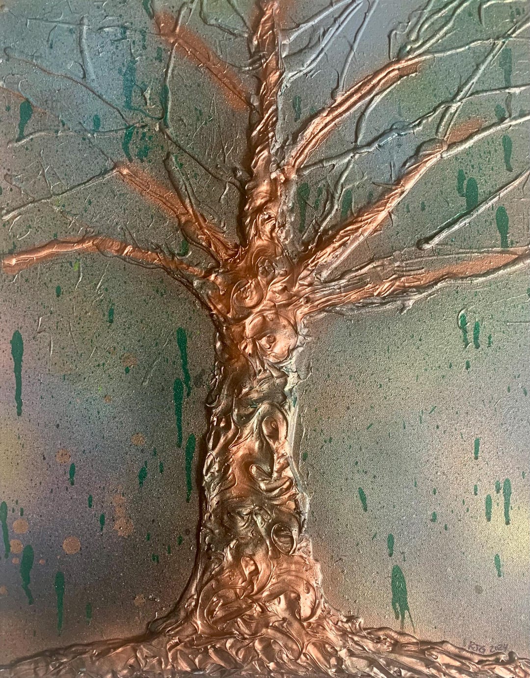 Swirly Tree on 16x20 Stetched Canvas - Etsy