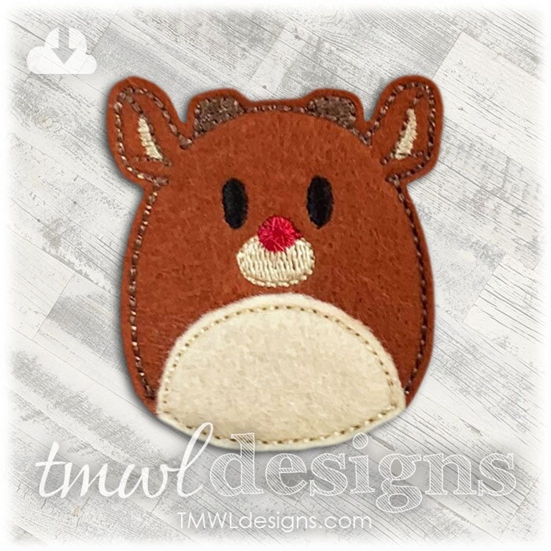 Rudolph the Reindeer Squaddle Feltie Digital Design File - Etsy