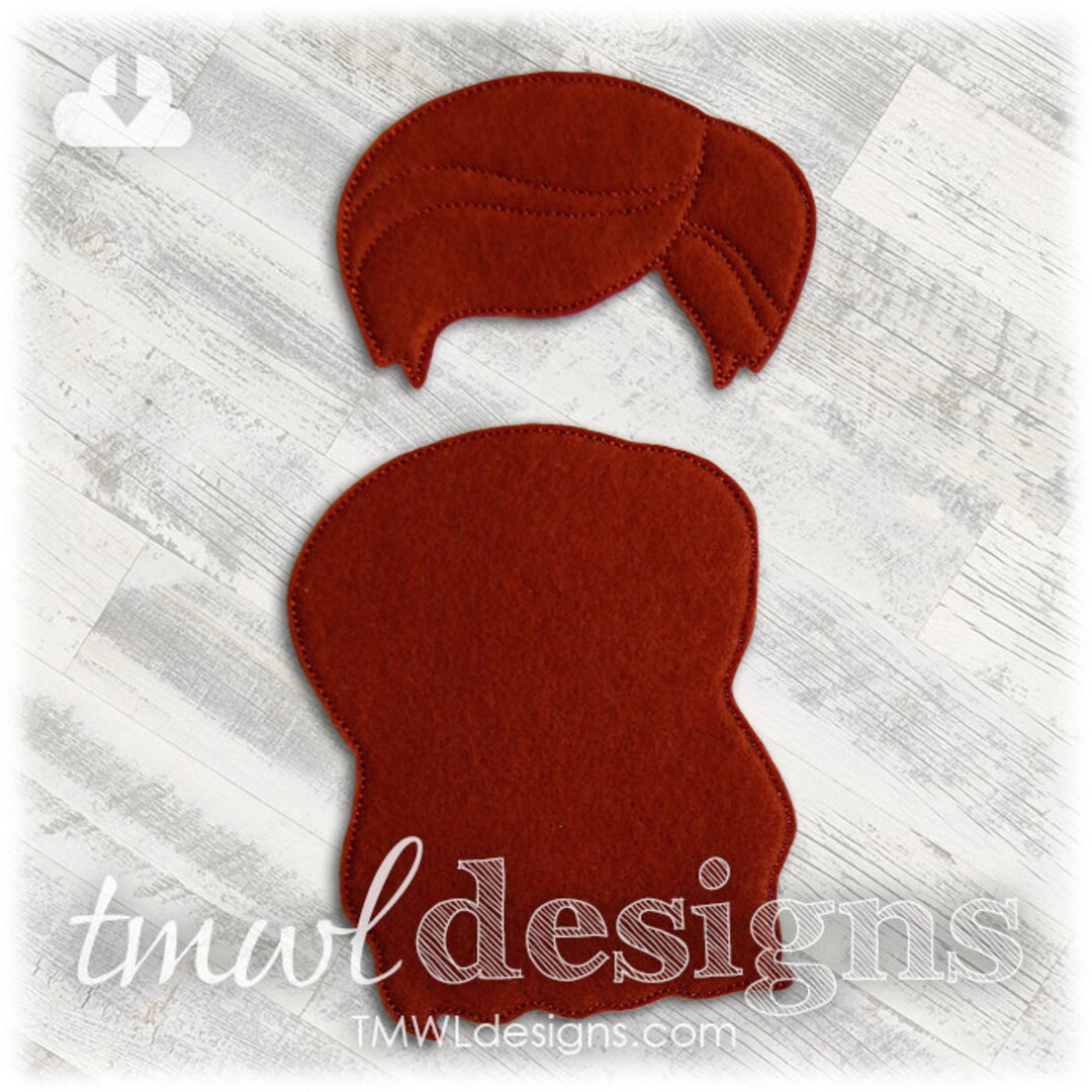 Amelie Wig Felt Paper Doll Toy Accessory Digital Design File - 5x7 ...