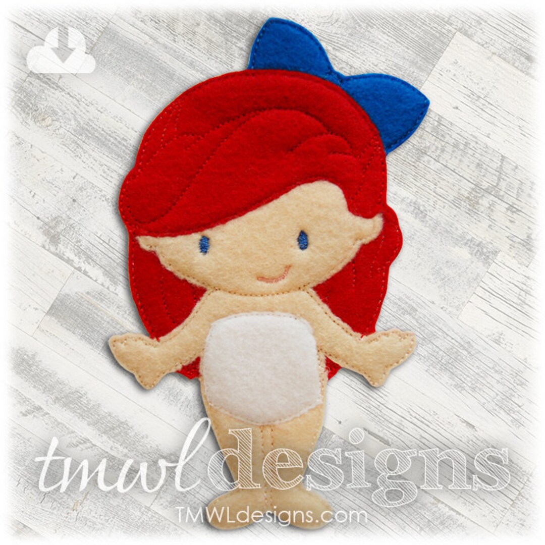 Marina Felt Paper Doll Toy Digital Design File - 5x7 - Etsy