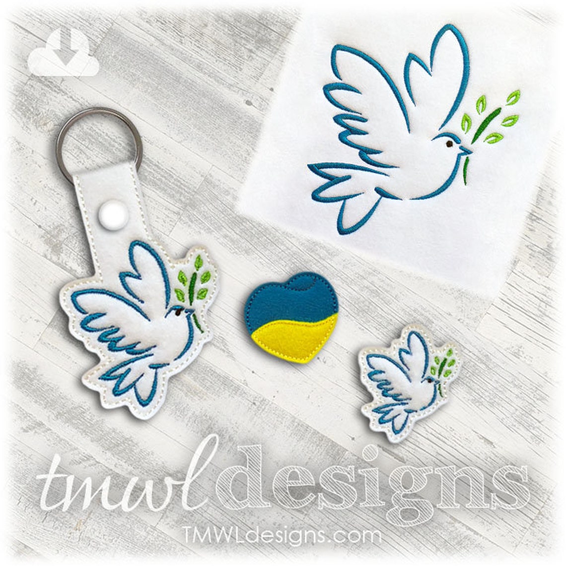 Dove Embroidery Digital Design File - 5x7 - Etsy