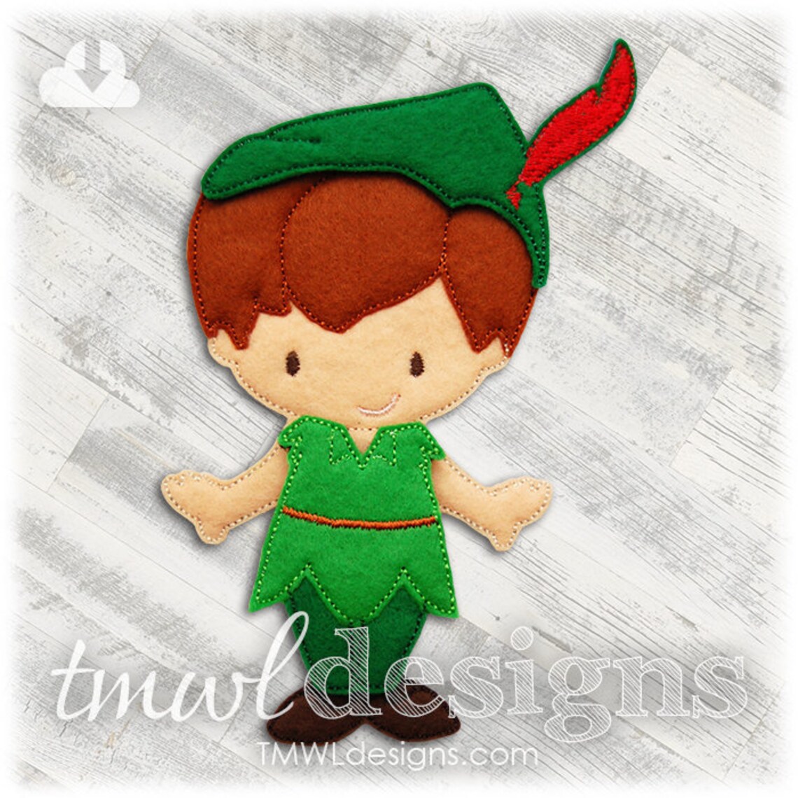 Vintage Peter Pan Felt Paper Doll Toy Outfit Digital Design File - 5x7 ...
