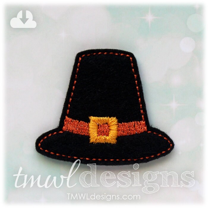 Pilgrim Buckle Hat Feltie Digital Design File 1.75 - Etsy