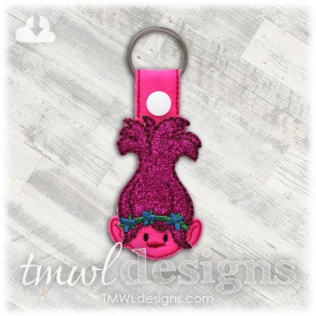 Flower Hair Troll Key FOB Digital Design File - Etsy