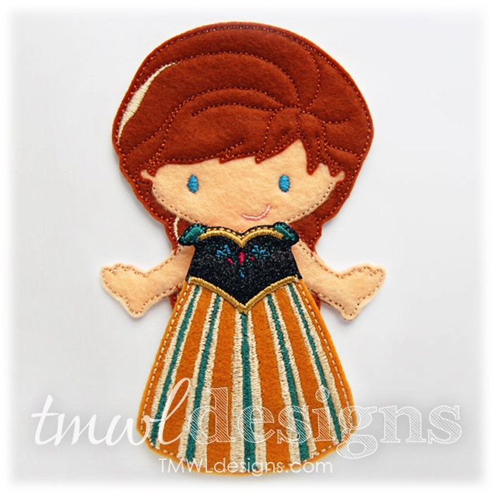 Princess Annie Felt Paper Doll Toy Digital Design File - 5x7 - Etsy