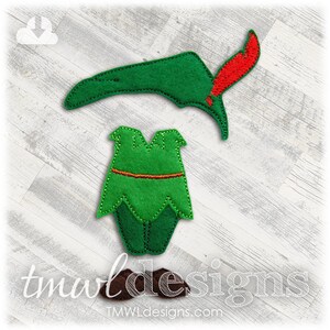 Vintage Peter Pan Felt Paper Doll Toy Outfit Digital Design File - 5x7 ...