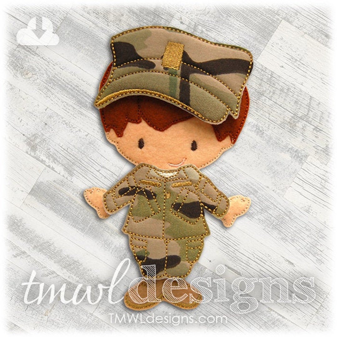 Military Combat Uniform Felt Paper Doll Toy Outfit Digital Design File ...