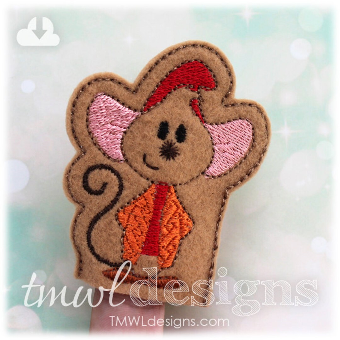 Cinderella Mouse A Finger Puppet Toy Digital Design File - Etsy