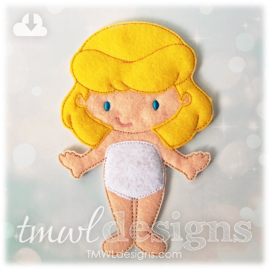Cindy Felt Paper Doll Toy Digital Design File - 5x7 - Etsy