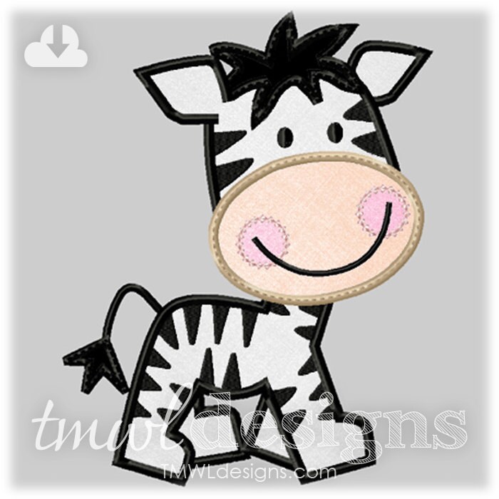 Archivo de diseño digital de Zebra Appliqué 5x7 - Etsy España