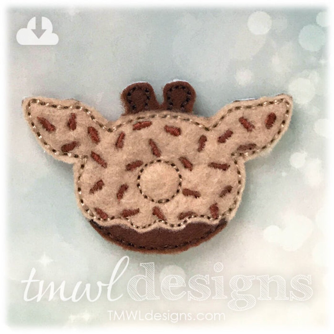 Giraffe Doughnut Donut Feltie Digital Design File - 1.75" - Etsy