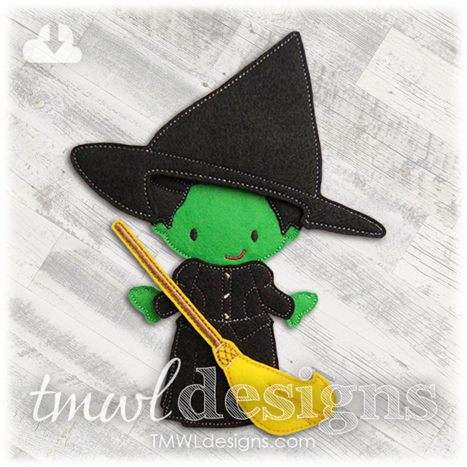 Wicked Witch of the West Felt Paper Doll Toy Digital Design File - 5x7 ...