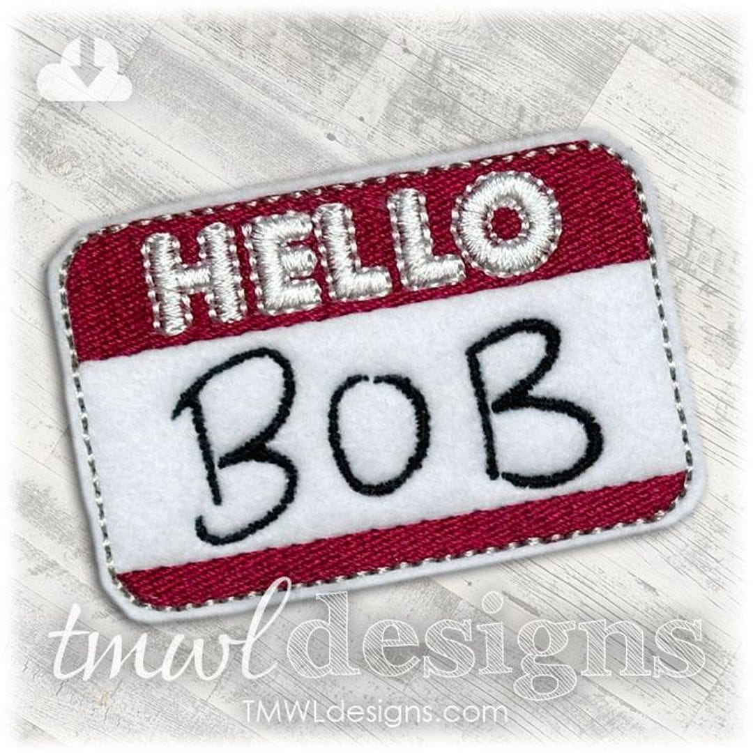 Bob Nametag Feltie Digital Design File - 1.75" - Etsy