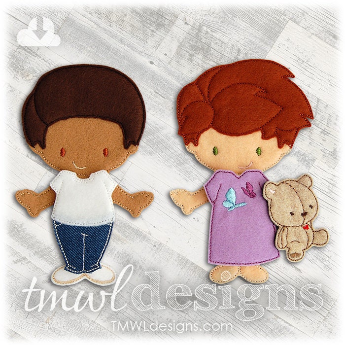 Chance Felt Paper Doll Toy Digital Design File 5x7 | Etsy