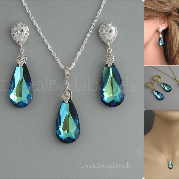 Blue Crystal Jewelry - Etsy